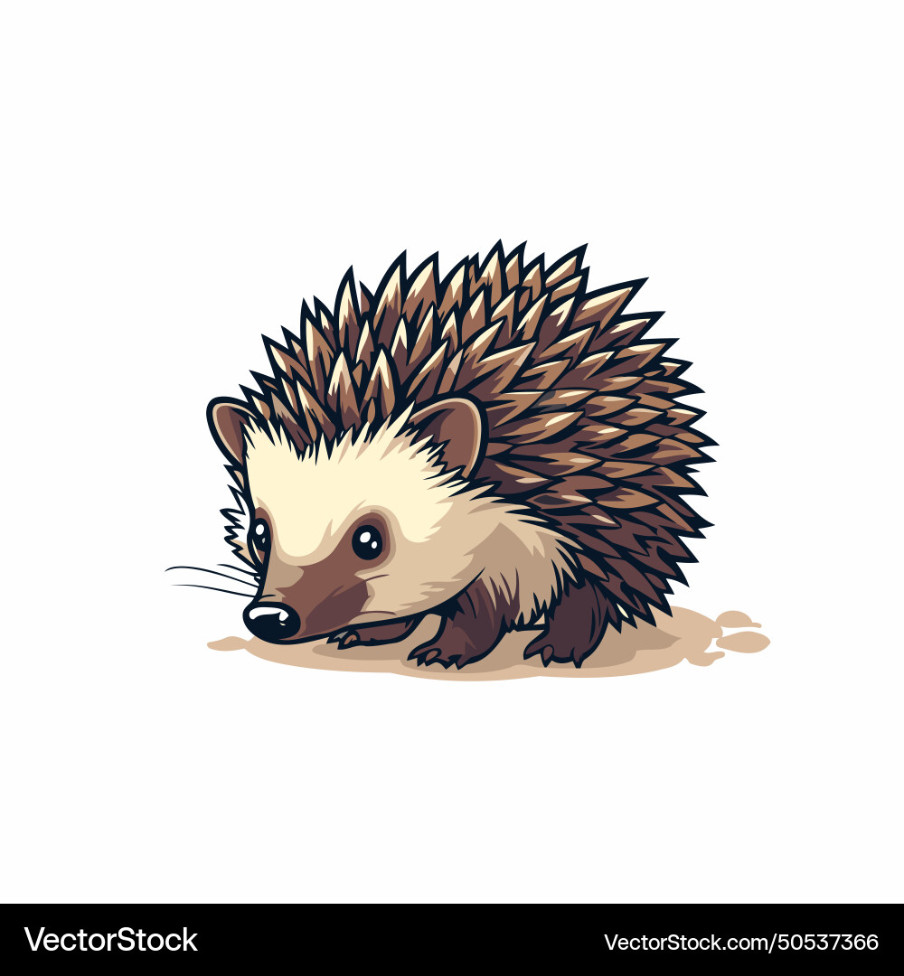 Cute hedgehog cartoon isolated on white Royalty Free Vector