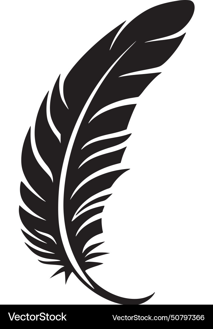 Feather - black and white isolated icon Royalty Free Vector