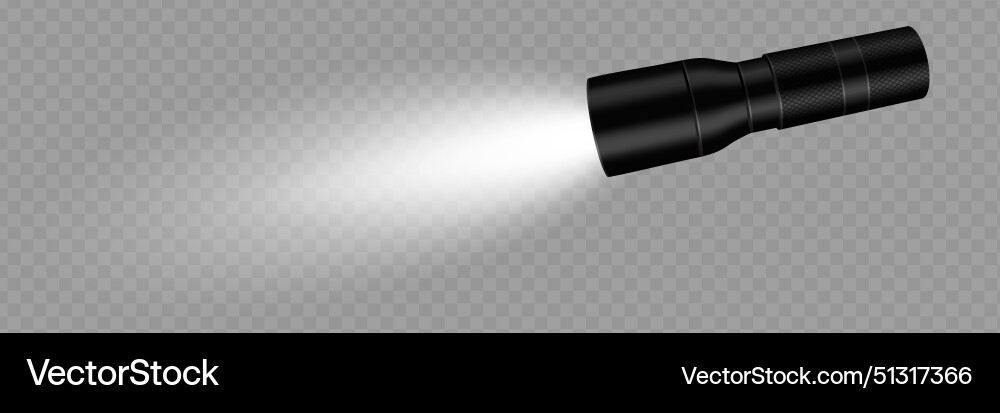 Flashlight on a transparent Royalty Free Vector Image