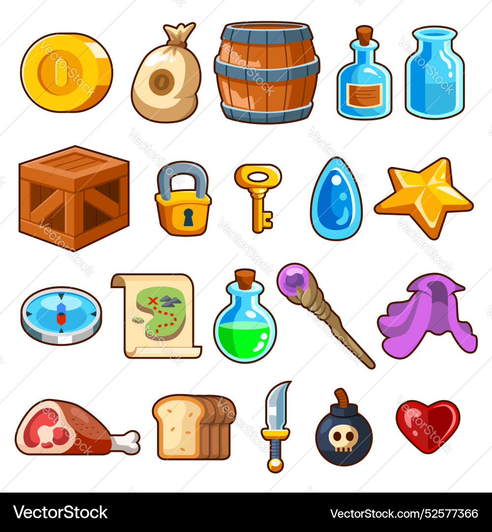 Game sprites icon set Royalty Free Vector Image