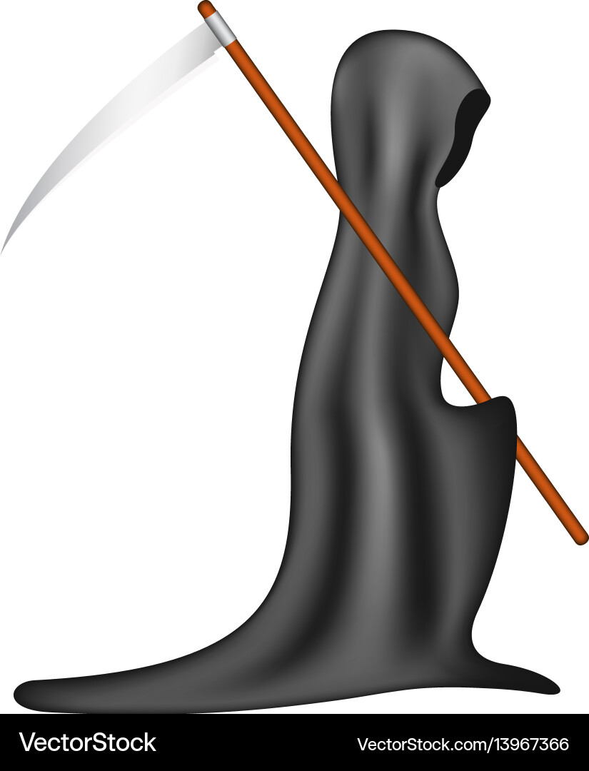 Grim reaper with scythe Royalty Free Vector Image