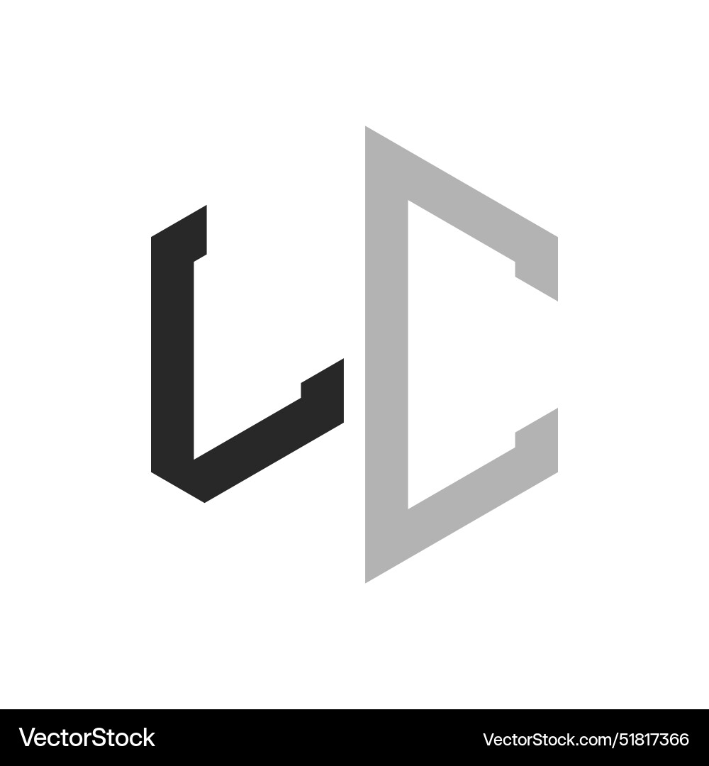 Modern unique hexagon letter lc logo design Vector Image