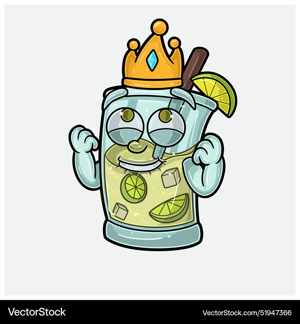 Mojito mascot cartoon with happy expression Vector Image