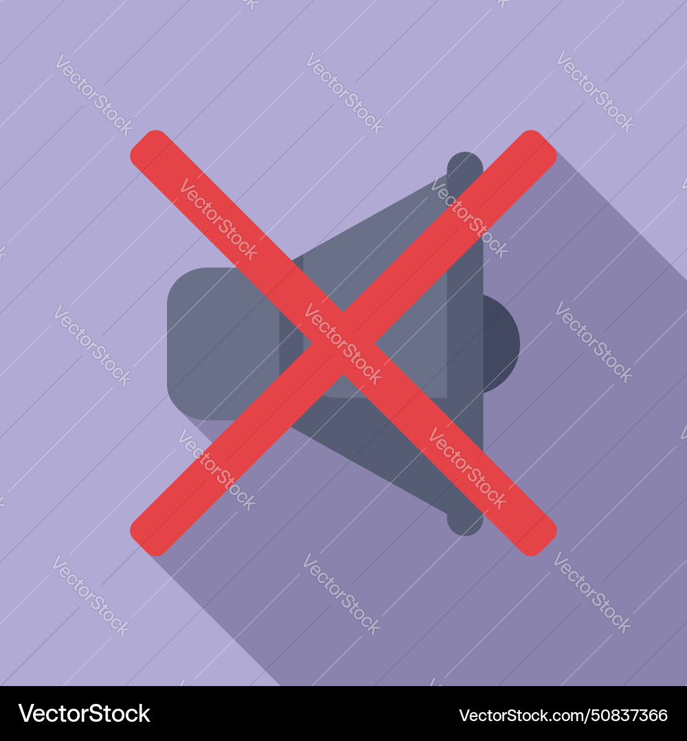 Mute sound icon flat deafness acoustic Royalty Free Vector