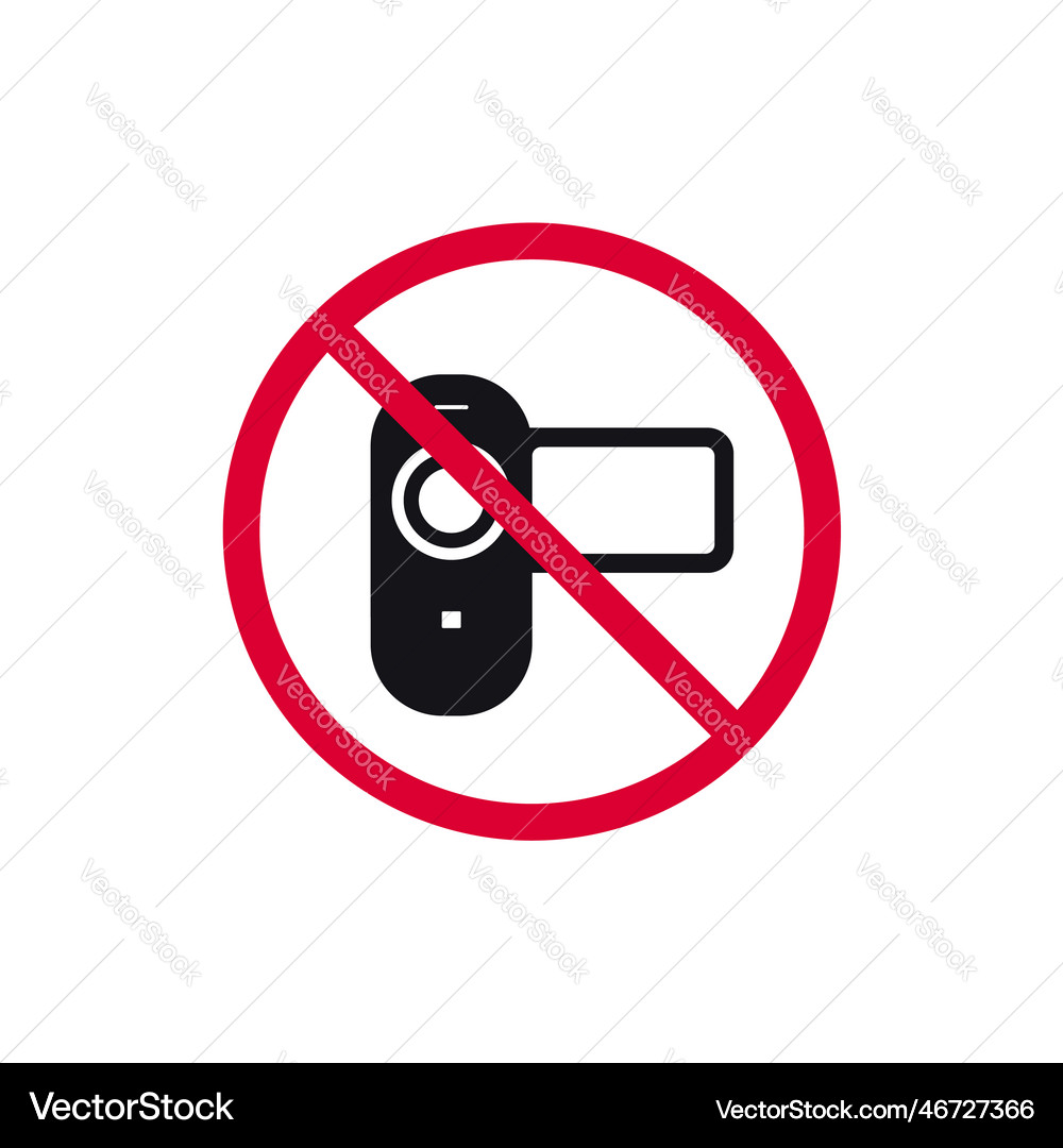 No video recording prohibited sign Royalty Free Vector Image