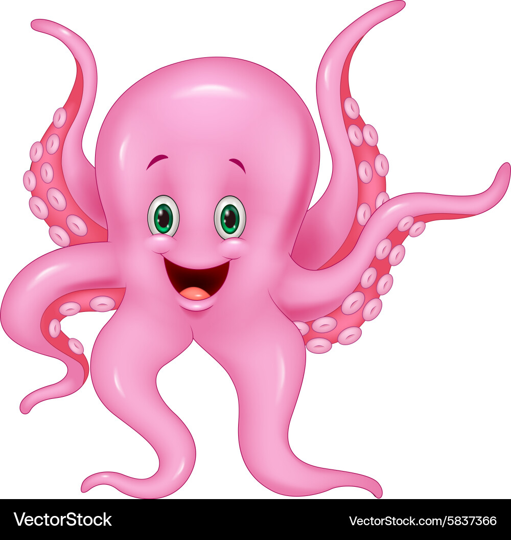 Pink octopus Royalty Free Vector Image - VectorStock