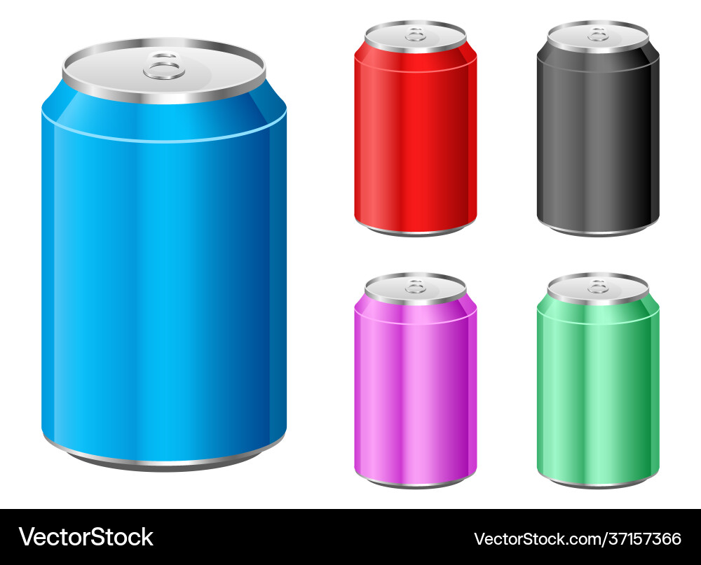 Soda can set design isolated on white background Vector Image