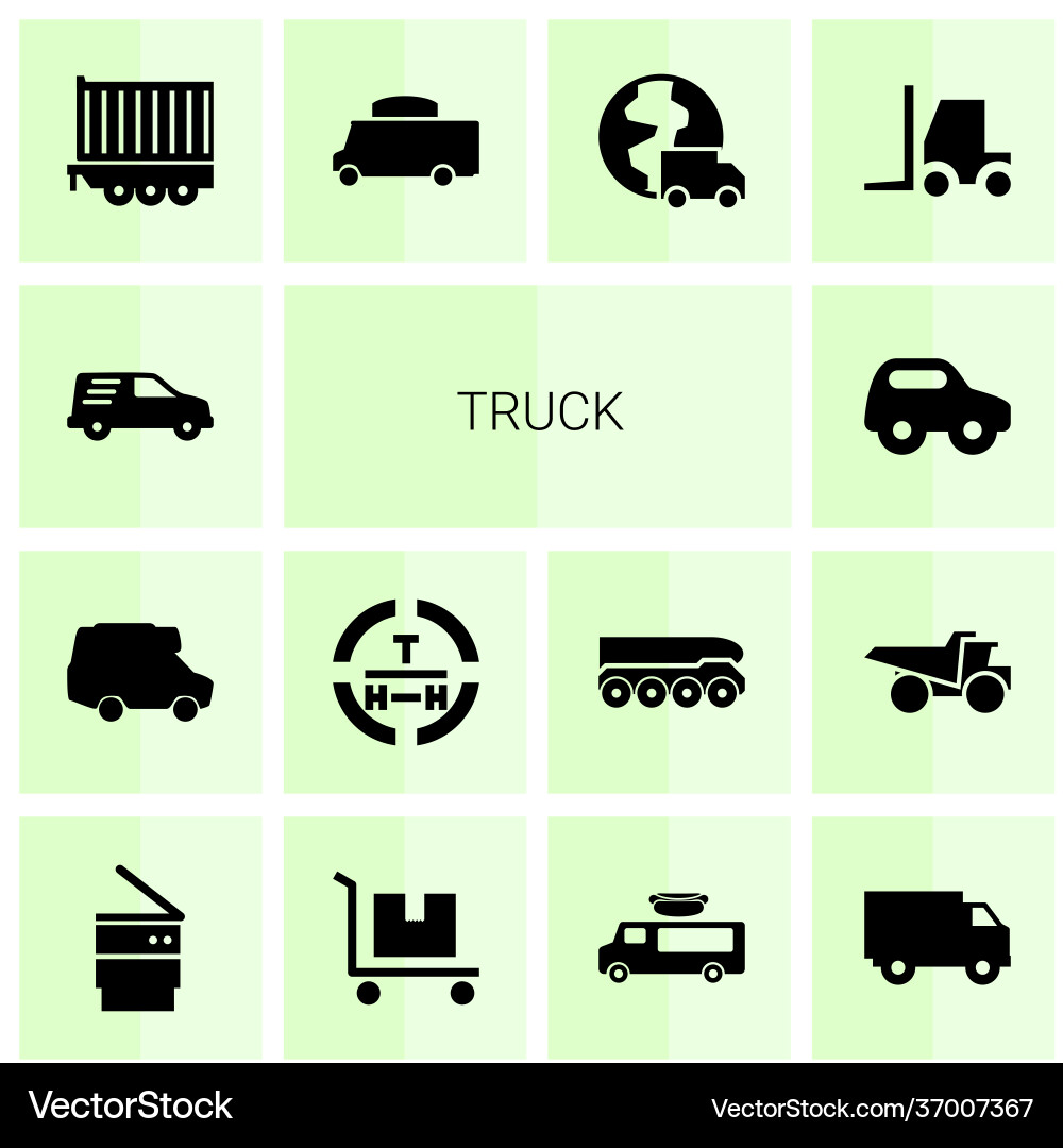 14 LKW-Symbole Lizenzfreies Vektorbild - VectorStock