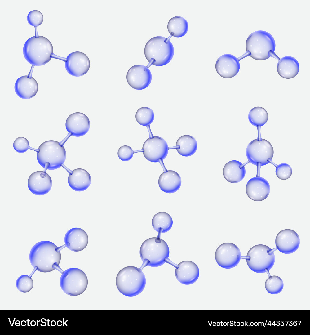 3d oxygen cell glass model dna chemical elements Vector Image