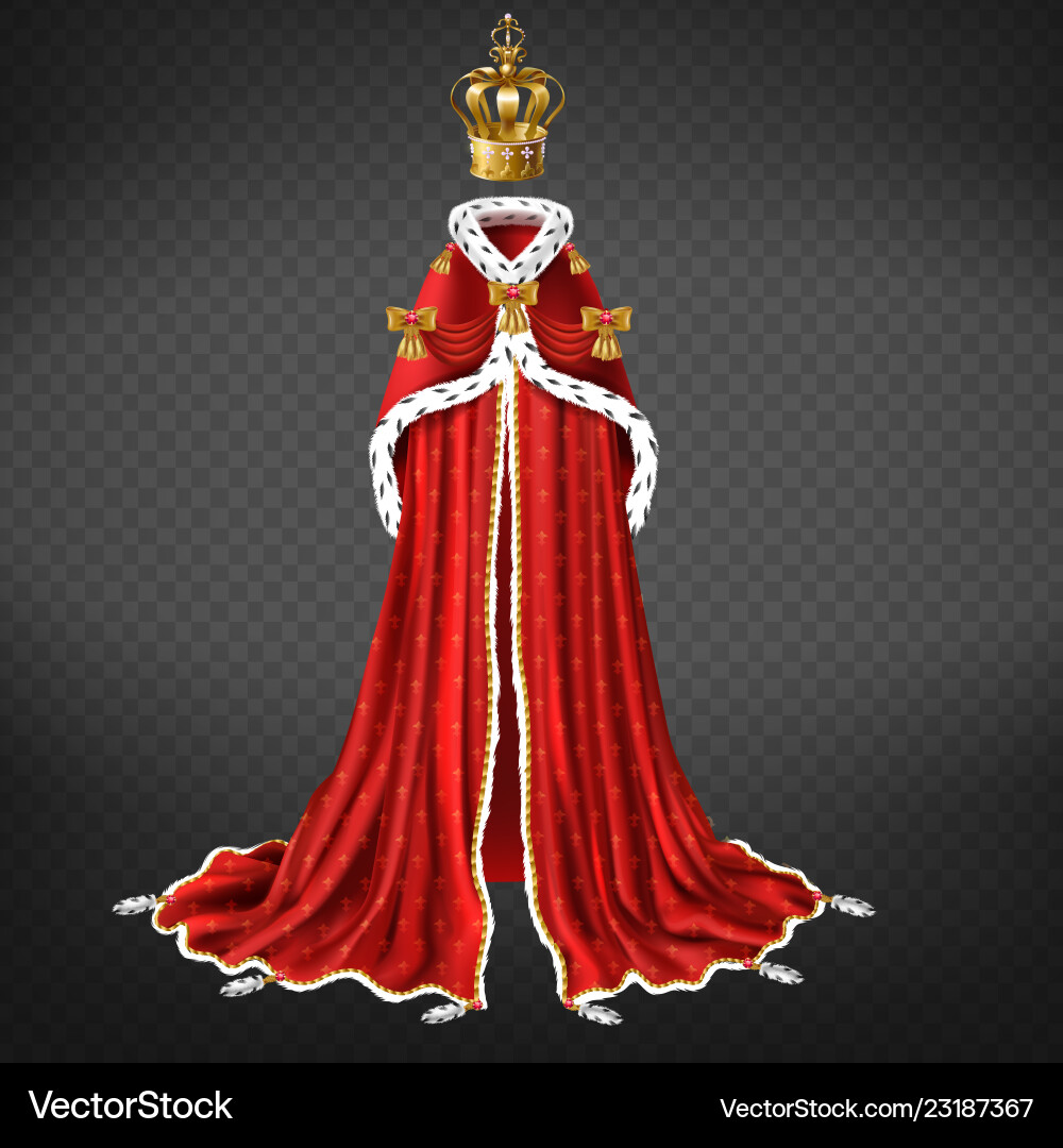 Medieval monarch ceremonial cloth realistic Vector Image