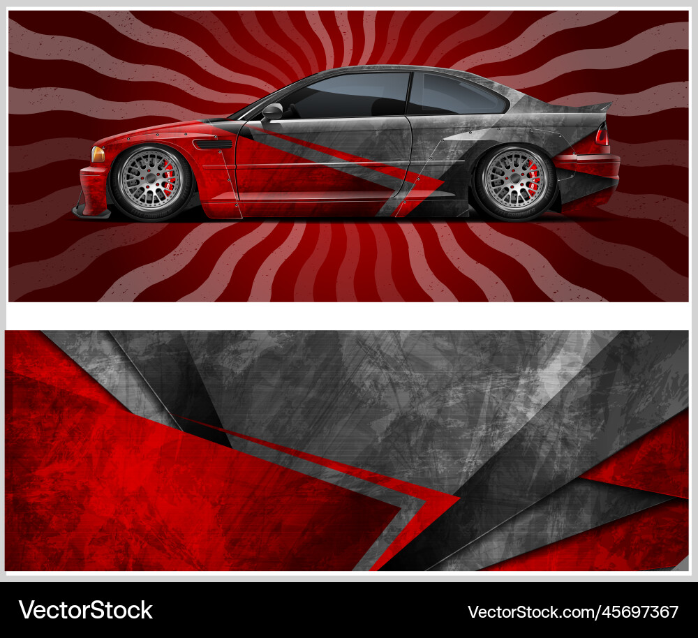 Modern Abstract Car Vinyl Wrap Royalty Free Vector Image