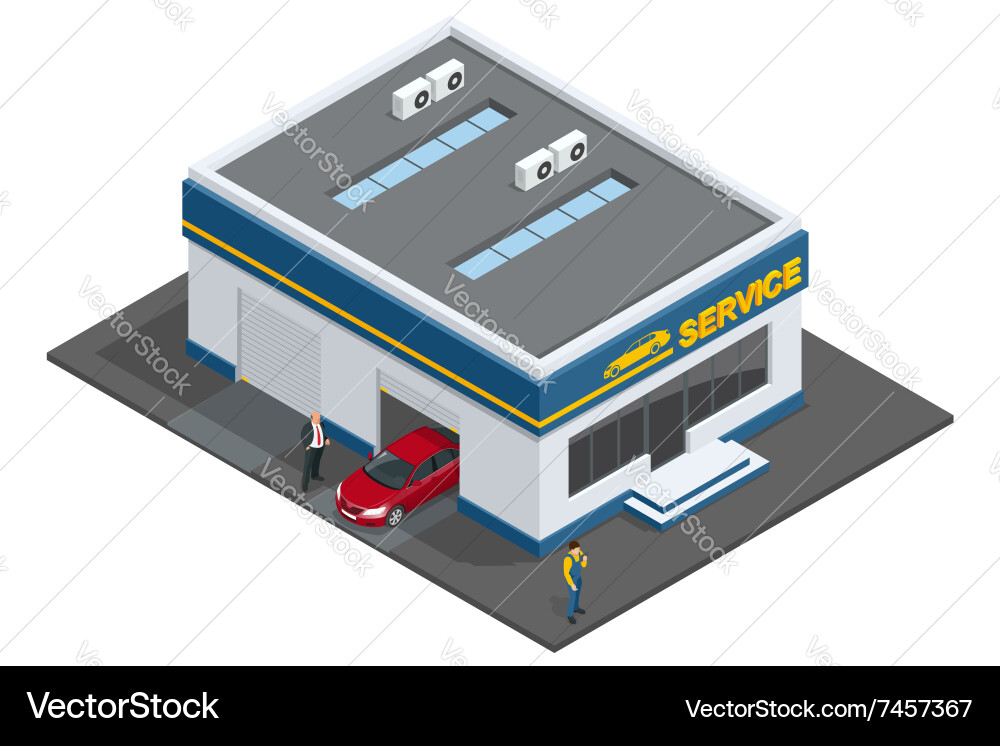 Repair garage auto mechanic service maintenance Vector Image