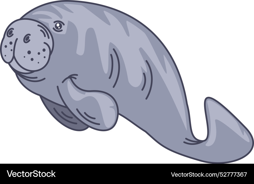 Seacow animal cartoon Royalty Free Vector Image