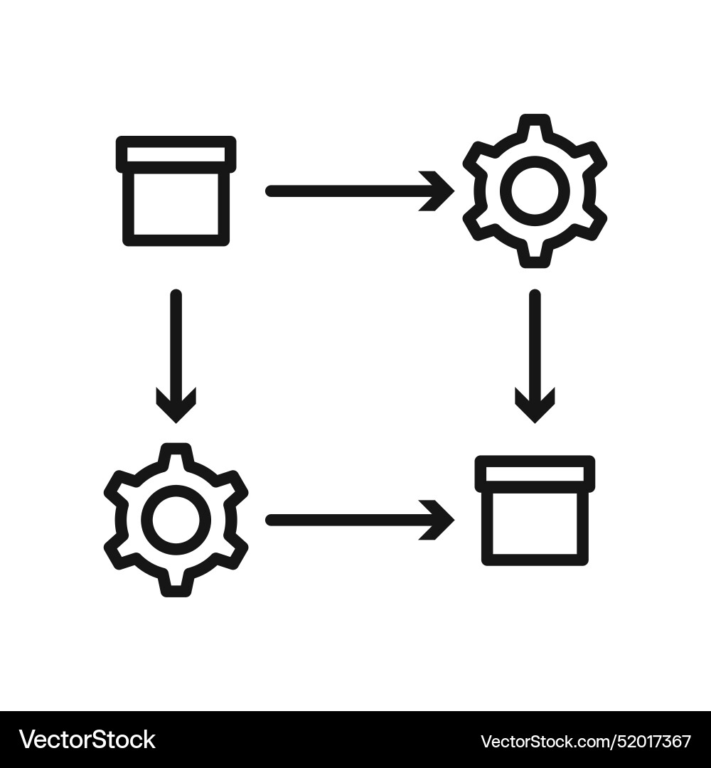 Supply chain icon black line art Royalty Free Vector Image
