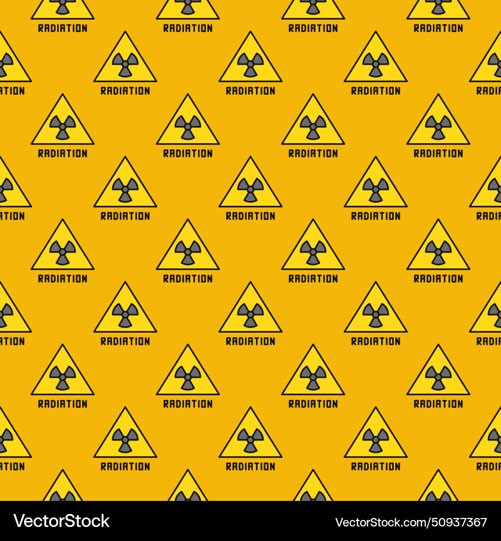 Triangle with radiation warning colored seamless Vector Image