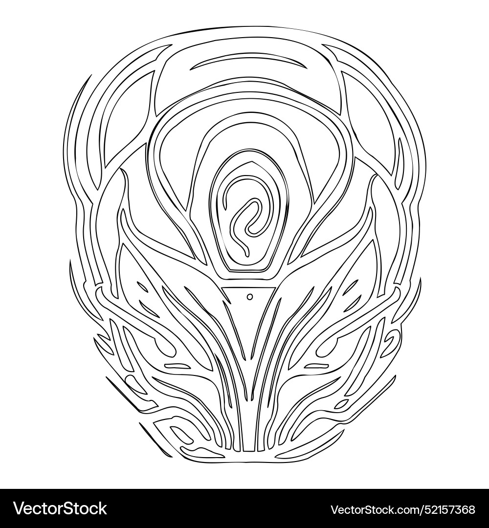 Alien outline sketch Royalty Free Vector Image