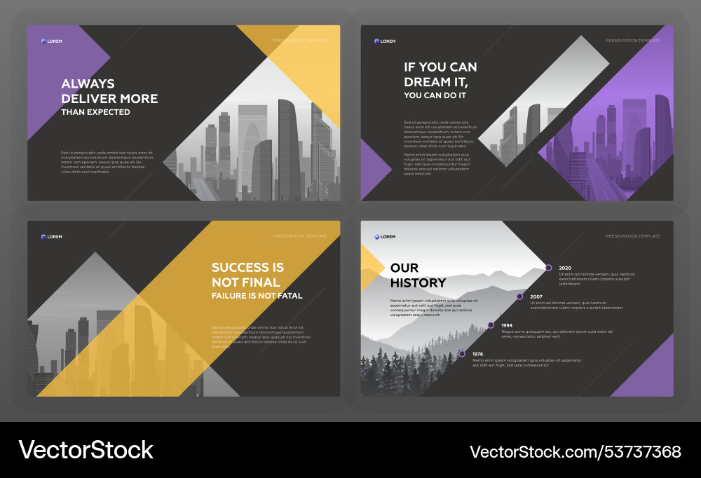 Business presentation template set Royalty Free Vector Image