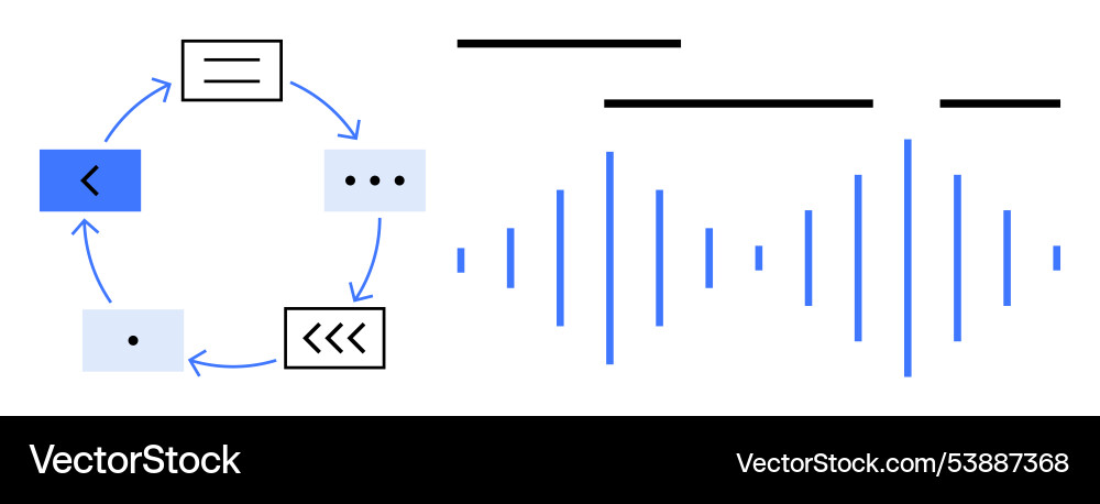 Communication and signal process concepts Vector Image