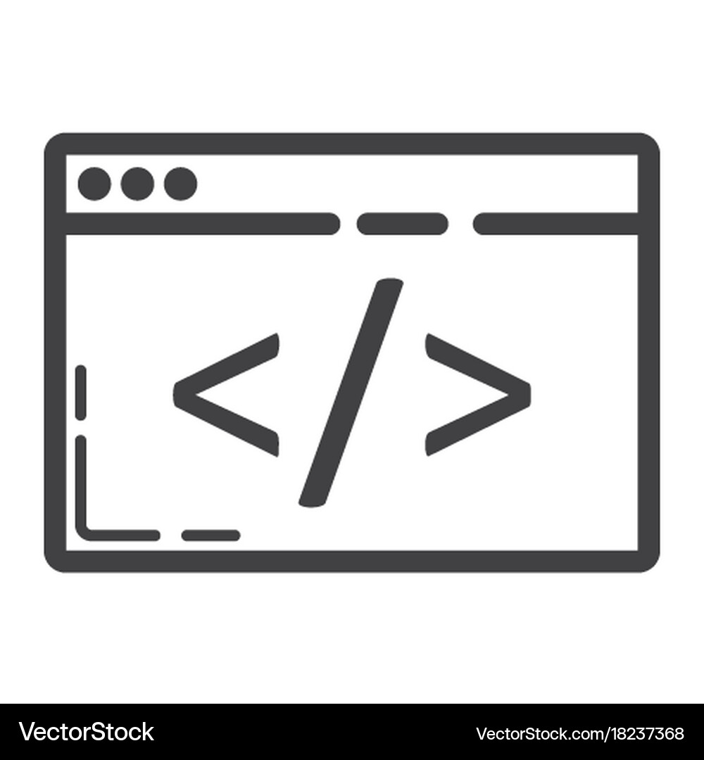 Custom coding line icon seo and development – Royalty-Free Vector ...