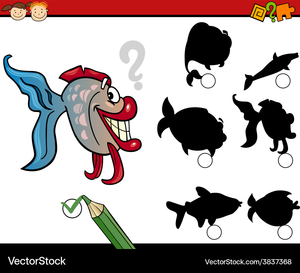 Education shadows game cartoon Royalty Free Vector Image