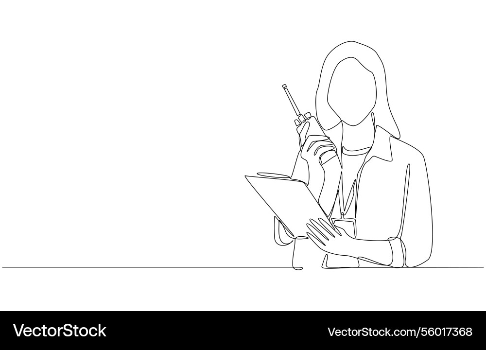 Female event organizer holding clipboard Vector Image