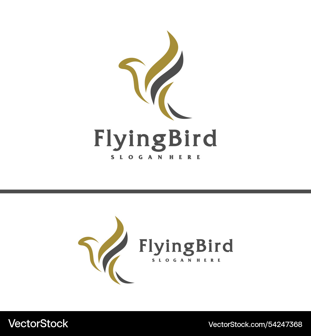 Flying bird logo design concept template eagle Vector Image