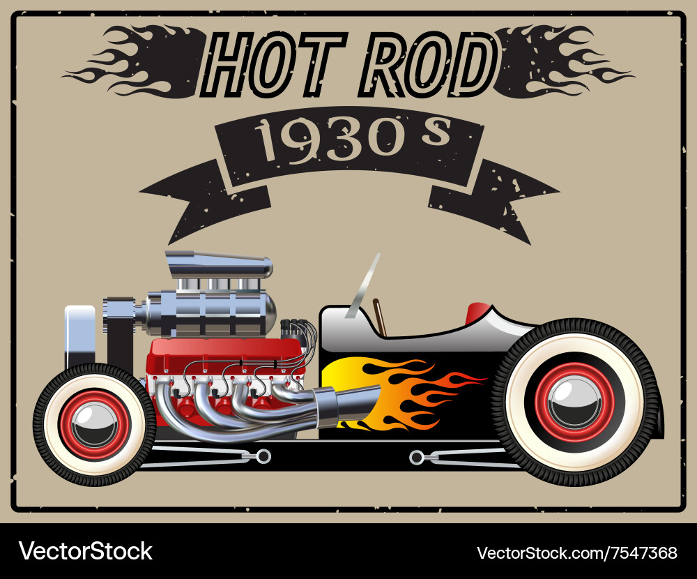 Hot rod car Royalty Free Vector Image - VectorStock