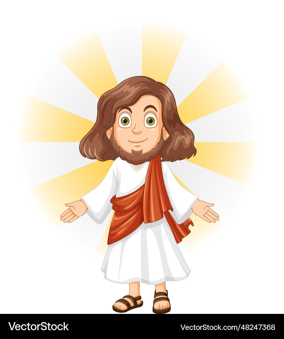 Jesus christ cartoon character Royalty Free Vector Image