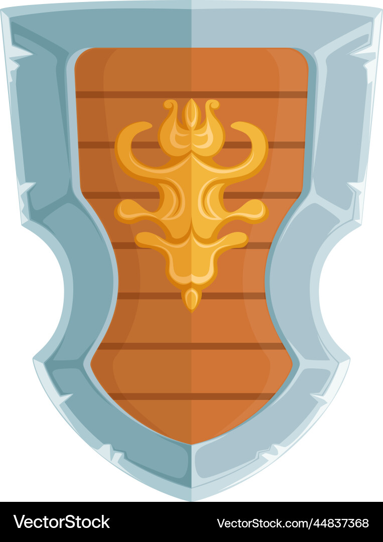 Medieval shield icon cartoon fantasy knight Vector Image