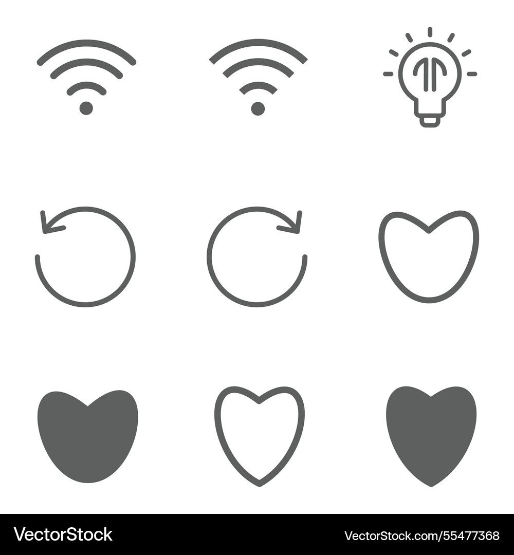 Minimalist icon set - wi-fi lightbulb Royalty Free Vector