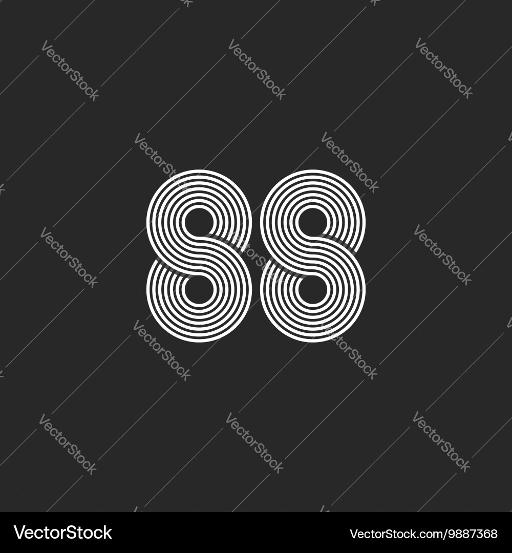 Modern Number 8 Monogram Royalty Free Vector Image