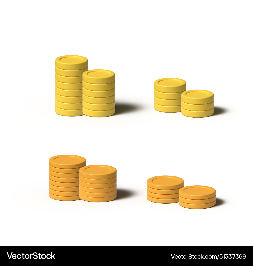 3d coins Royalty Free Vector Image - VectorStock