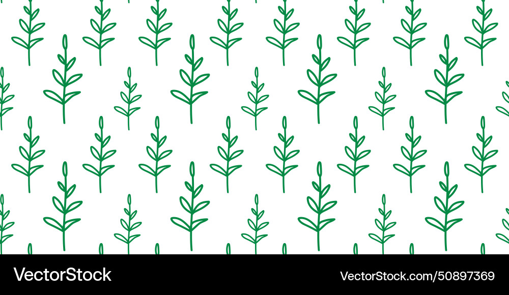 Abstract outlined leaves seamless pattern hand Vector Image
