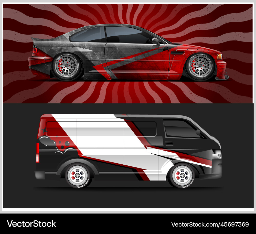 Car magnets and wrap design for vehicles Vector Image