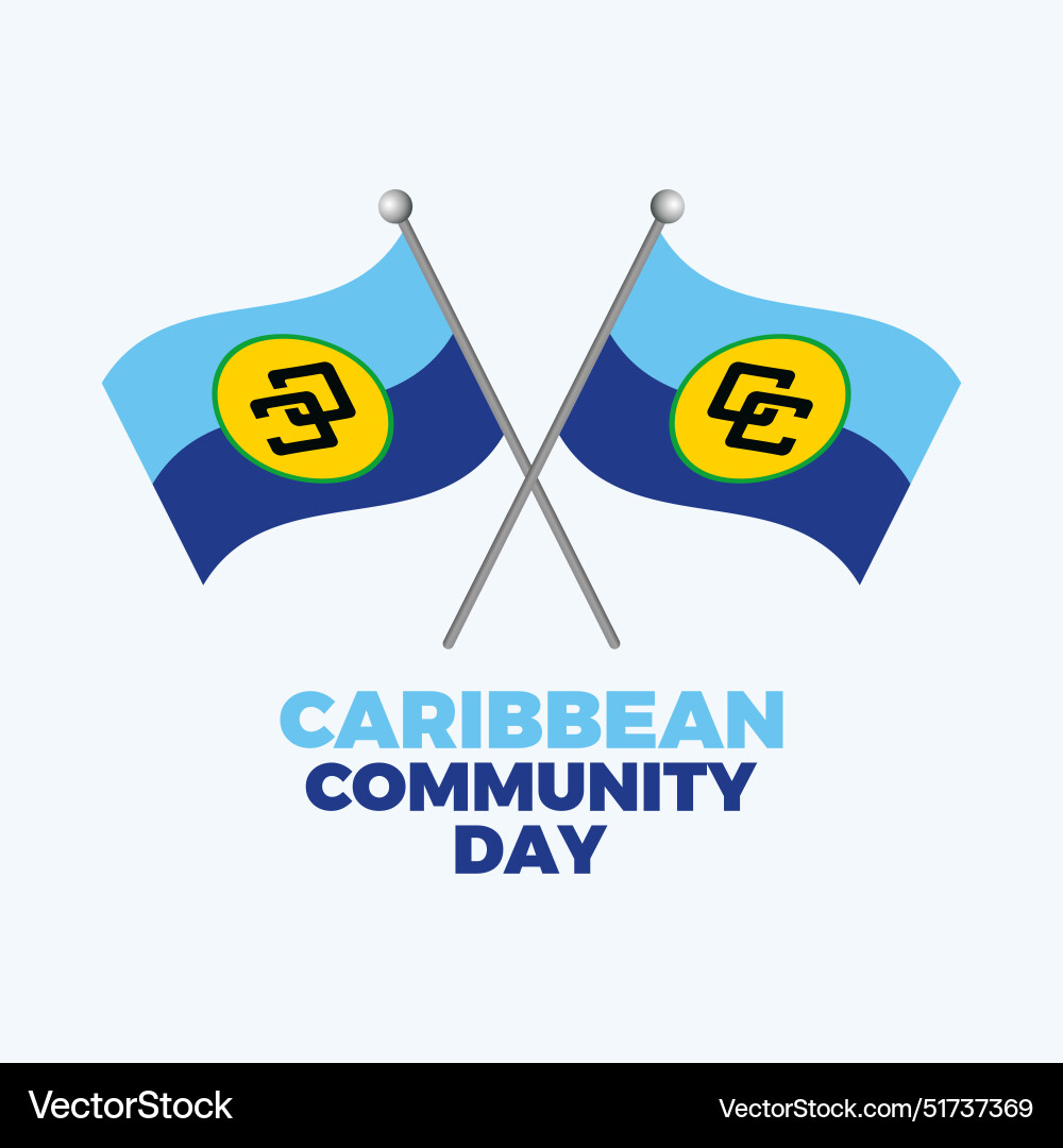 Caribbean community day poster Royalty Free Vector Image