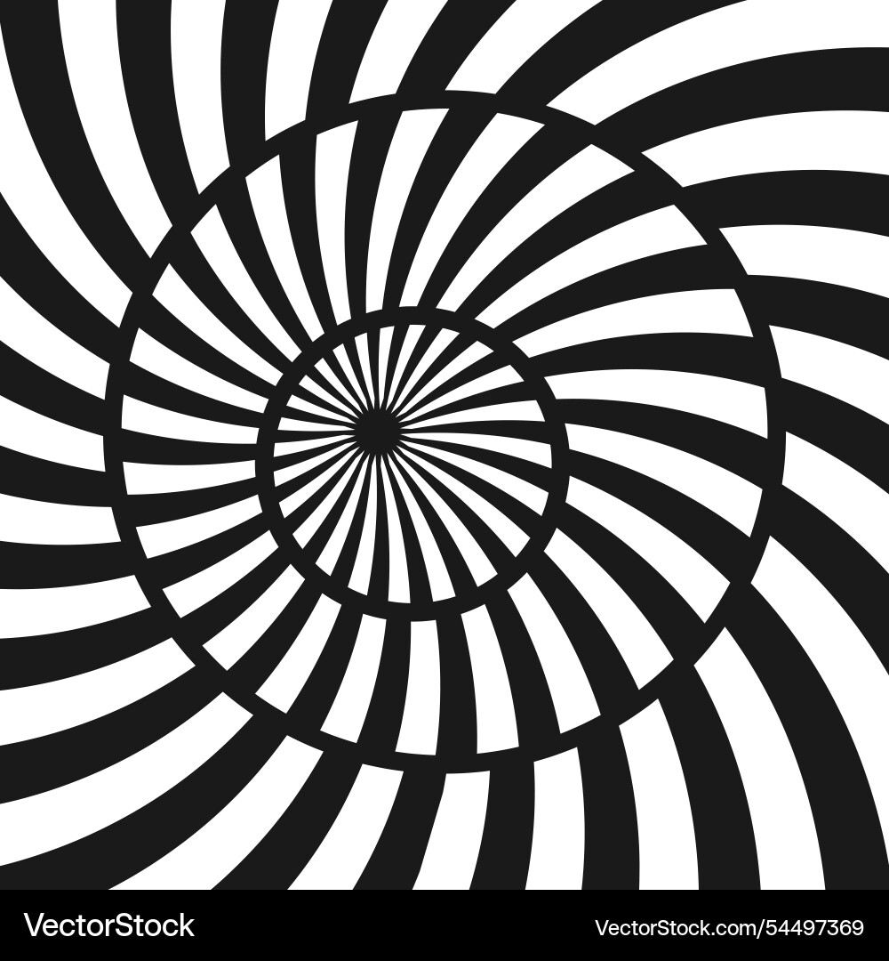 Hypnotic spiral black and white spinning tunnel Vector Image