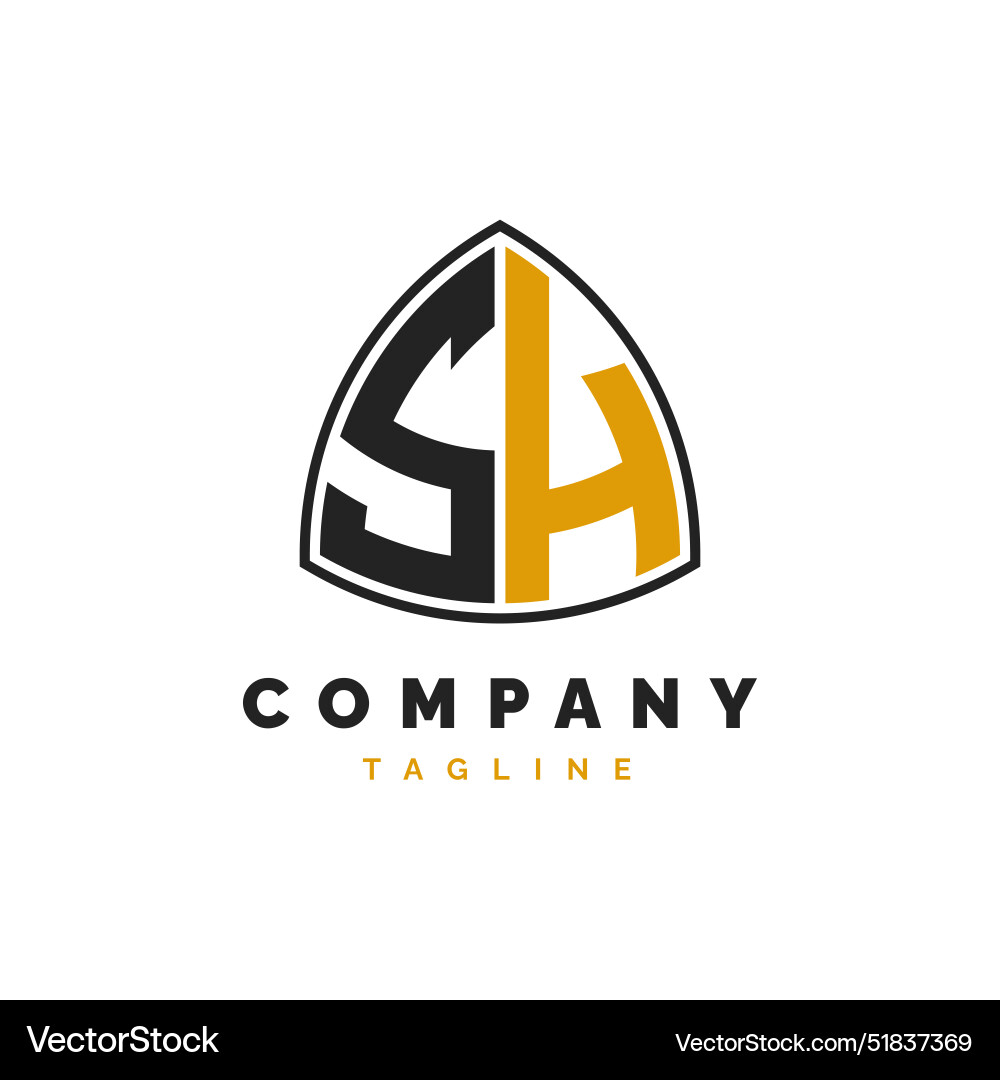 Initial letter sh logo design alphabet Royalty Free Vector