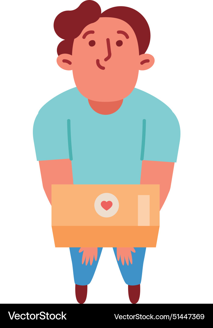 Man with donation box in his hands Royalty Free Vector Image