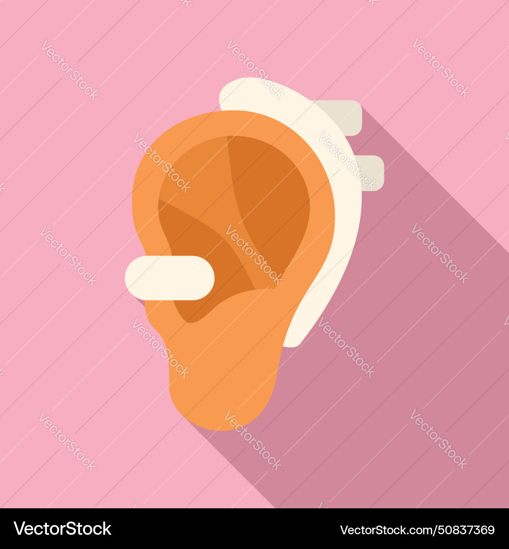 Modern hearing aid icon flat education Royalty Free Vector