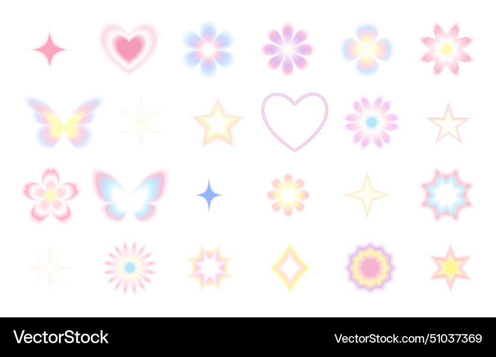 Set of abstract blur gradient shape Royalty Free Vector