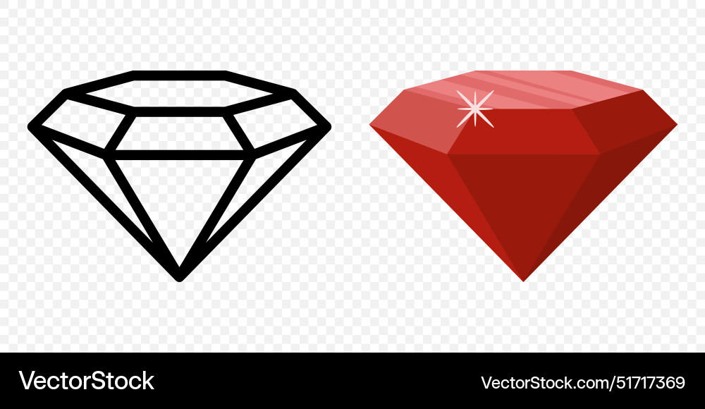 Simple minimalistic gemstone icon diamond Vector Image