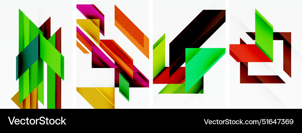 Triangle poster abstract background set Royalty Free Vector