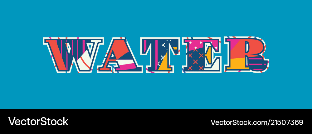 Wasser Konzept Wort Kunst Lizenzfreies Vektorbild