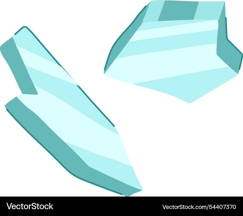 Danger glass broken shard cartoon Royalty Free Vector Image