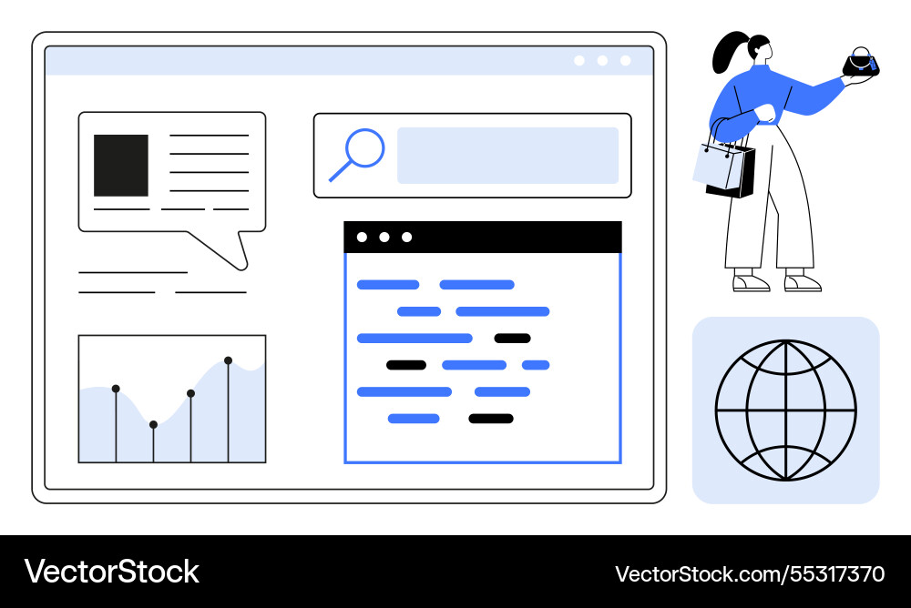 Digital content creation and online presence Vector Image