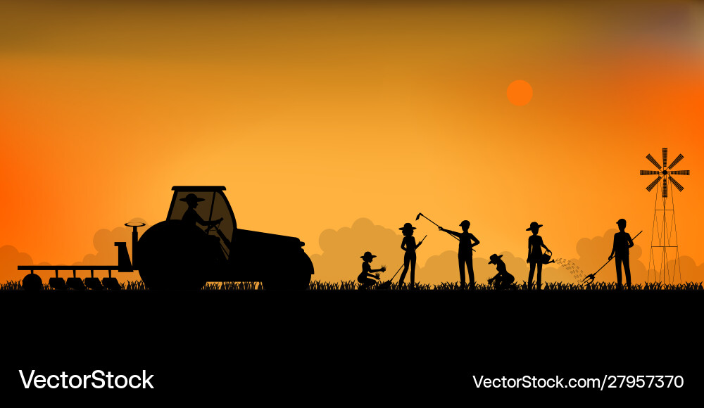 Farmer Planting Crops Royalty Free Vector Image