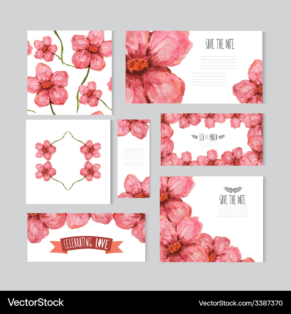 Floral cards Royalty Free Vector Image - VectorStock
