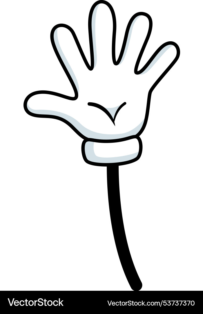 Greeting hand in white glove waving gesture icon Vector Image