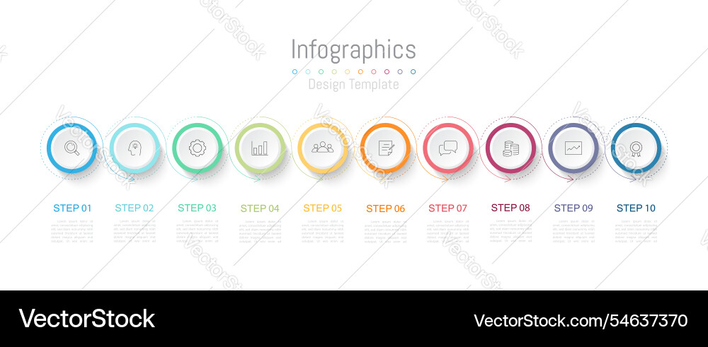 Infographic 10 options design elements Royalty Free Vector