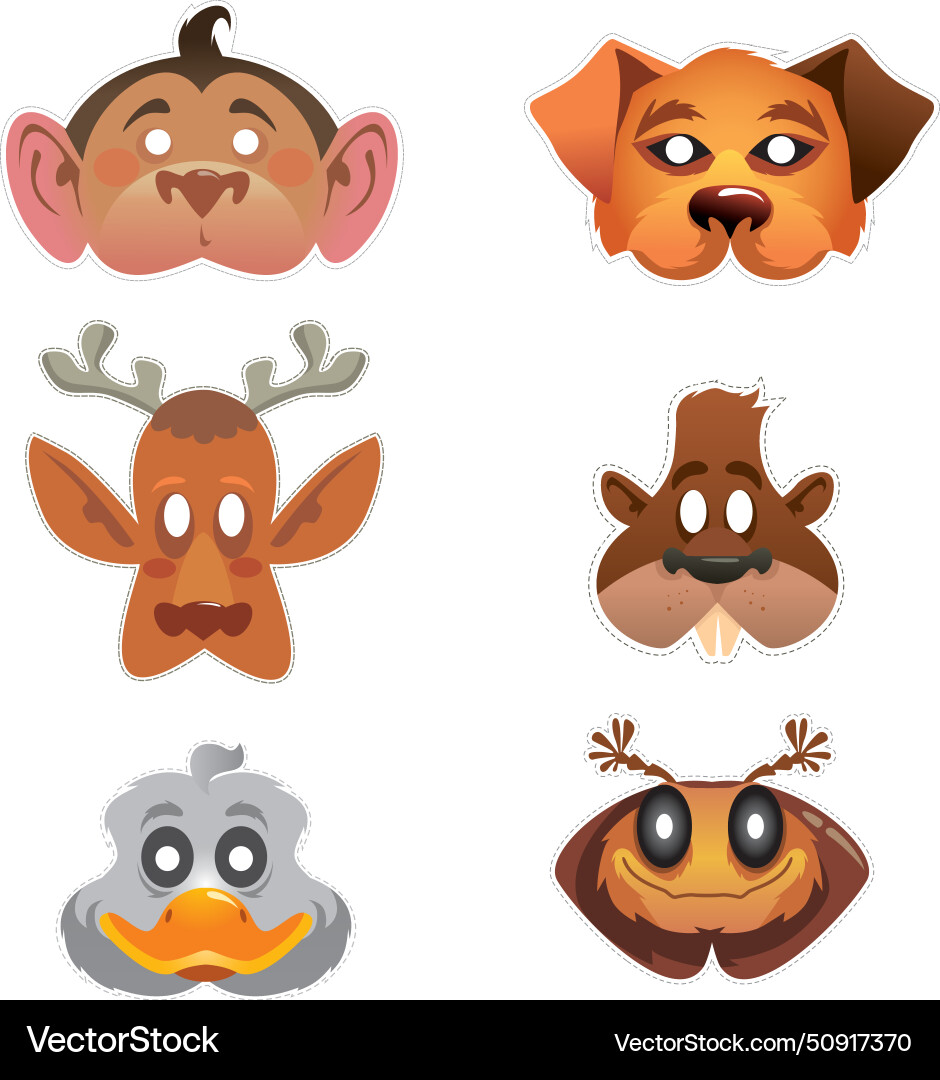 Mask animals Royalty Free Vector Image - VectorStock